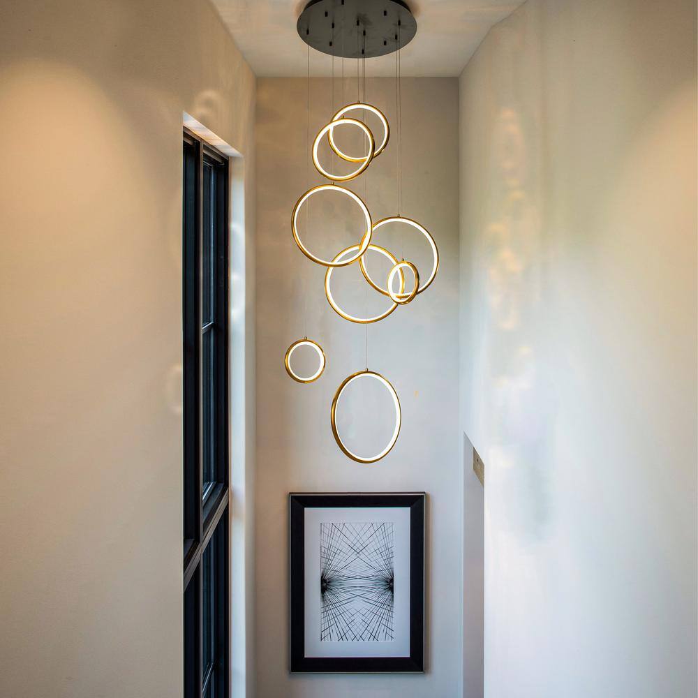 ALOA DECOR 23.6 in. Integrated LED Modern Soft Gold Circular Ring ...