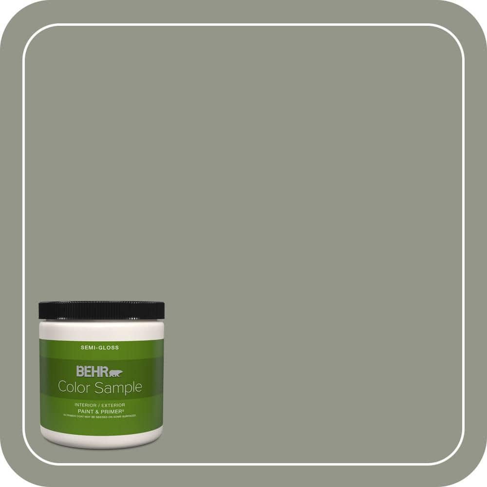 BEHR PREMIUM PLUS 8 oz. #ECC-36-1 Shady Willow Semi-Gloss Interior ...