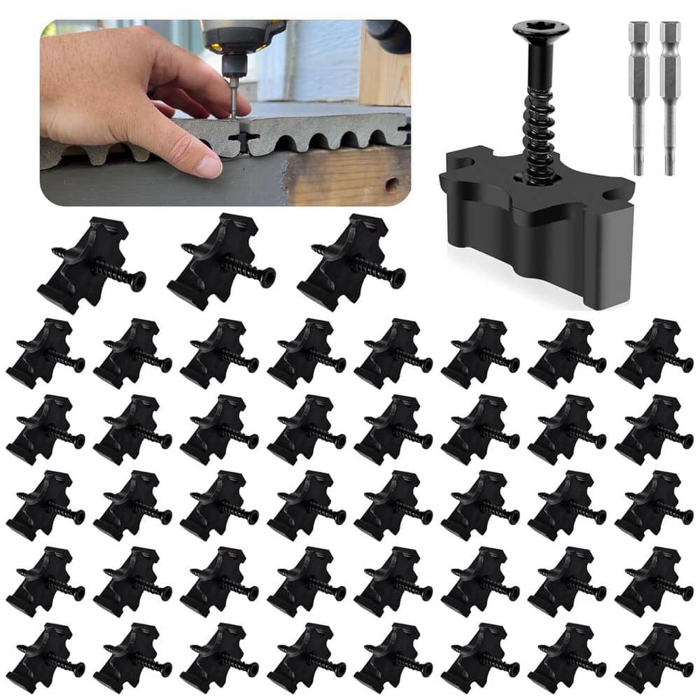 Afoxsos Composite Decking Hidden Fasteners Black High Density Polymer ...
