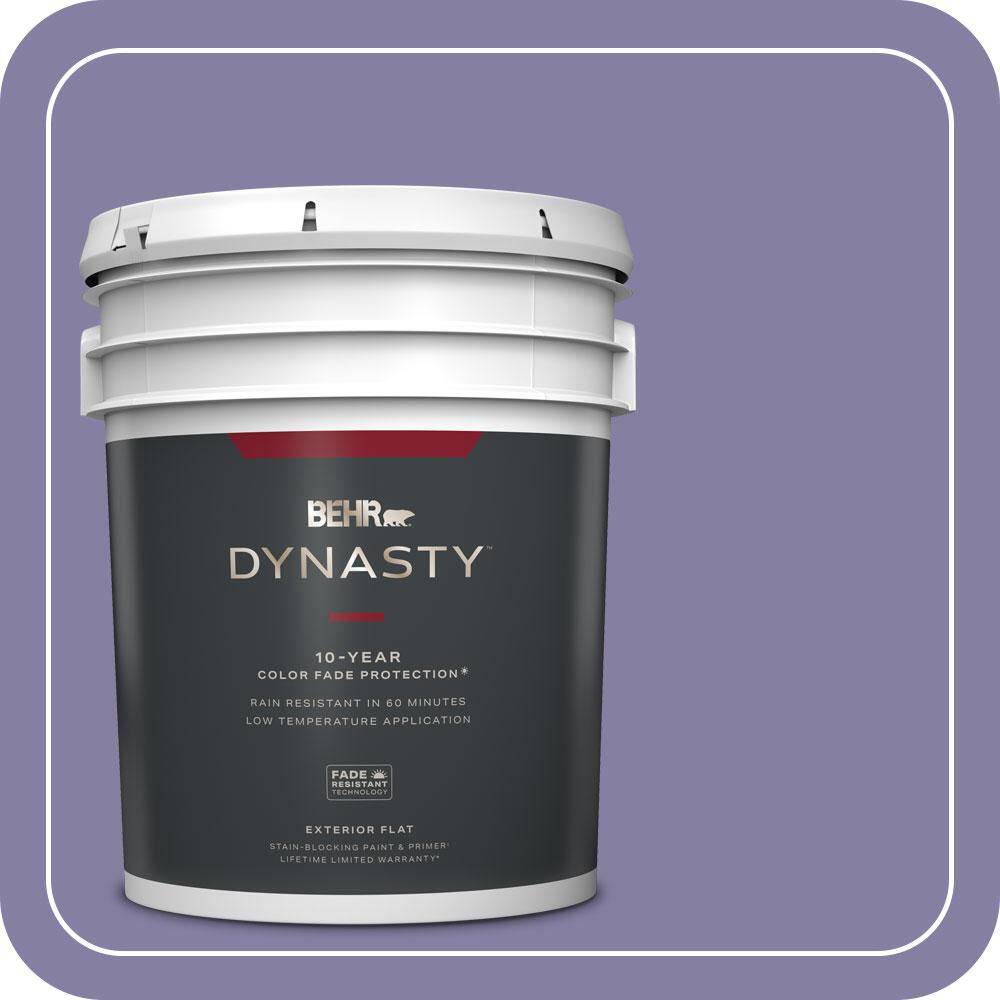 BEHR DYNASTY 5 gal. #640D-6 Chinese Violet Flat Exterior Stain-Blocking ...
