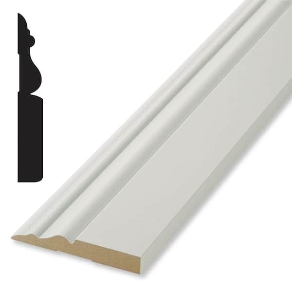 Kelleher 9/16 in. x 3-7/8 in. MDF Pre-finished White Victorian Base ...