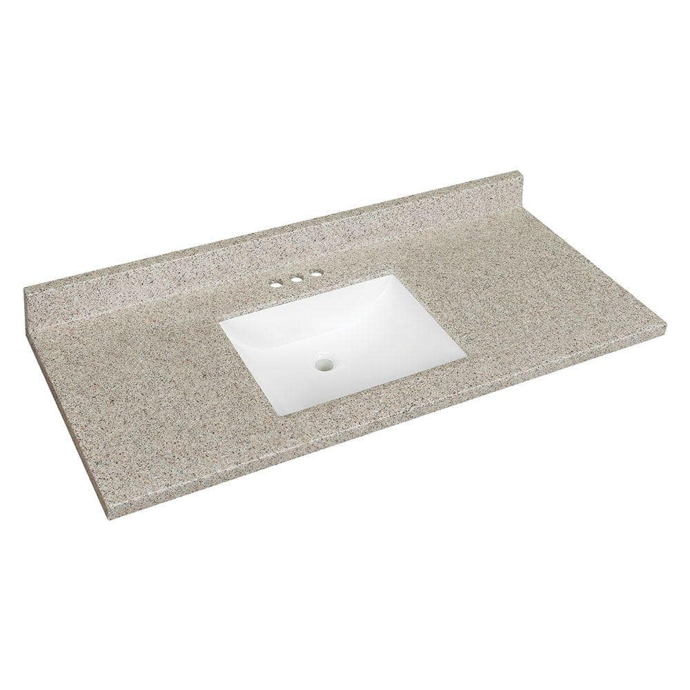 Glacier Bay 49 in. W Solid Surface Technology Vanity Top in Himalayan ...