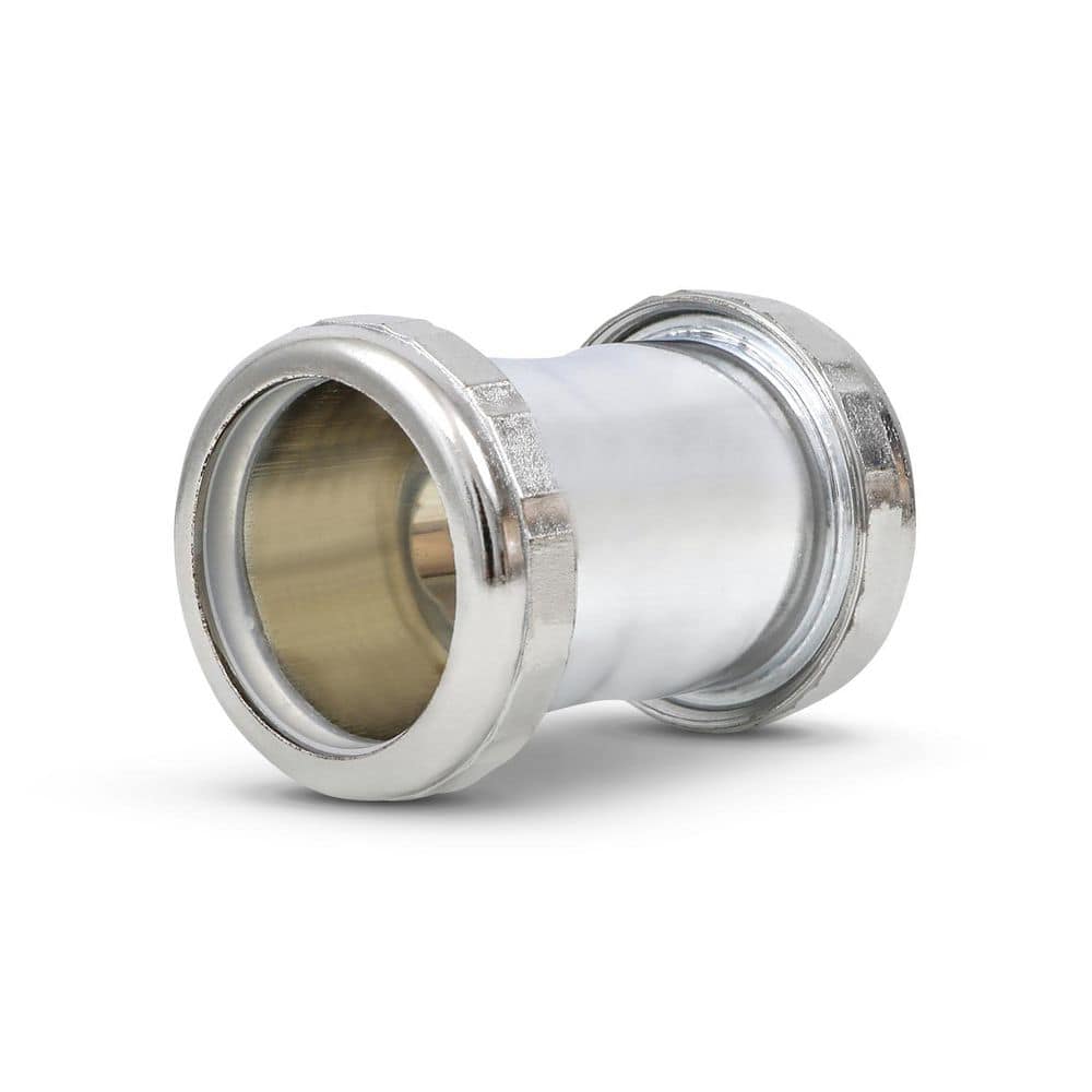 PLUMBFLEX 1-1/2 in. x 3 in. Brass Slip Joint Coupling for Tubular Drain ...