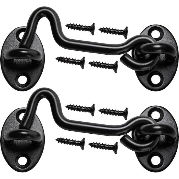 4 Sliding Barn Door Lock Eye Hook Latch with Screws Rust-Resistant ...
