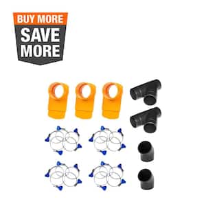 POWERTEC 4 in. Dust Collection Fittings Kit w/Connectors, Blast Gates ...