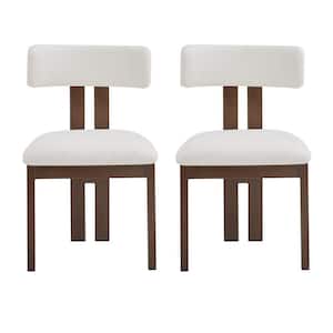 Iron Outdoor Dining Chair with Upholstered Armless in Grey Set of 2 ...