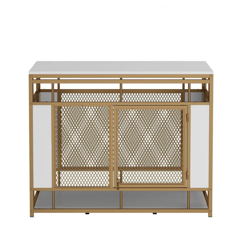 FUFU&GAGA Modern Indoor Dog Crate, Large Pet Crate End Table, Mesh and ...