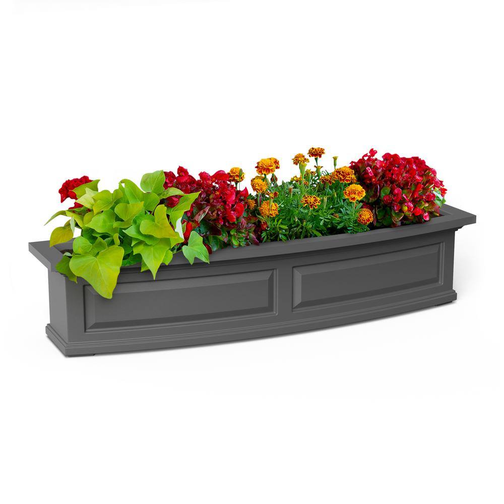 Mayne Nantucket 48 in. x 11.5 in. Self-Watering Graphite Grey ...