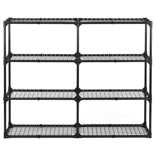 Siavonce 57 in. D x 14 in. W x 45 in. H Black 4-Shelf Wire Rack ...
