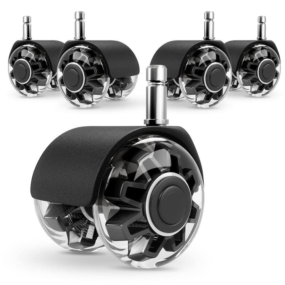 Angel Sar 2 in. Heavy-Duty Mute Rubber Office Chair Caster Wheels ...