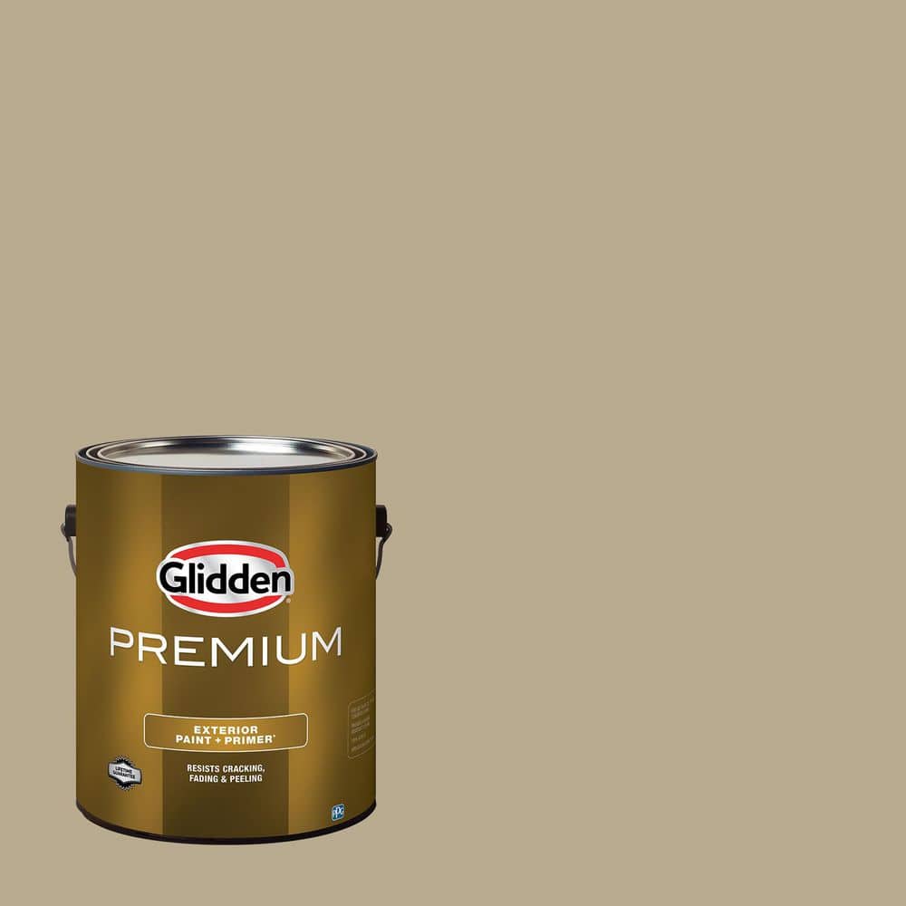 Glidden Premium 1 gal. PPG1102-4 Prairie Dust Flat Exterior Latex Paint ...