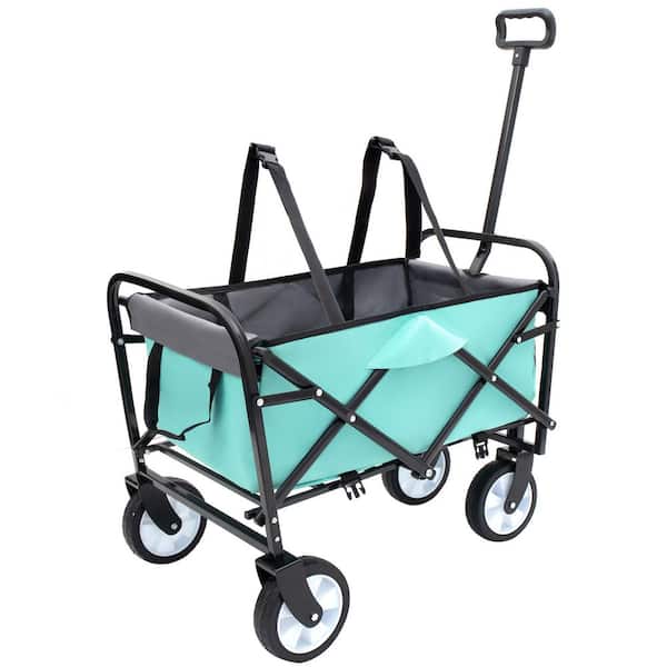 Otryad 11.8 cu. ft. Amy Green Fabric Garden Cart, Expandable Folding ...