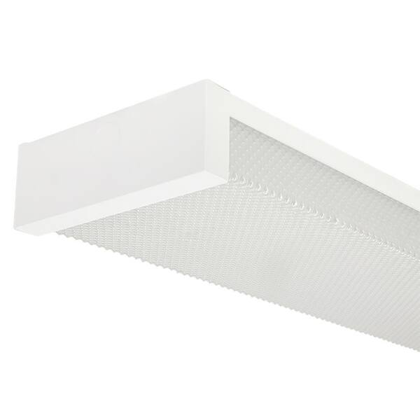 Commercial Electric 4 ft. x 6 in. 4000 Lumens LED White Prismatic Lens Wraparound Light 120 277 Volt 4000K Bright White 568061410 The Home Depot