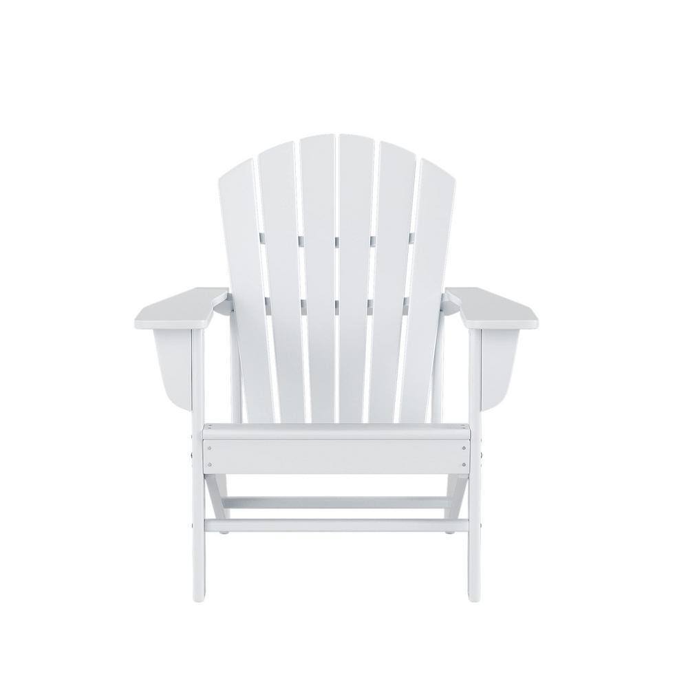 Zeus & Ruta Traditional Curve Back White Plastic Outdoor Patio ...