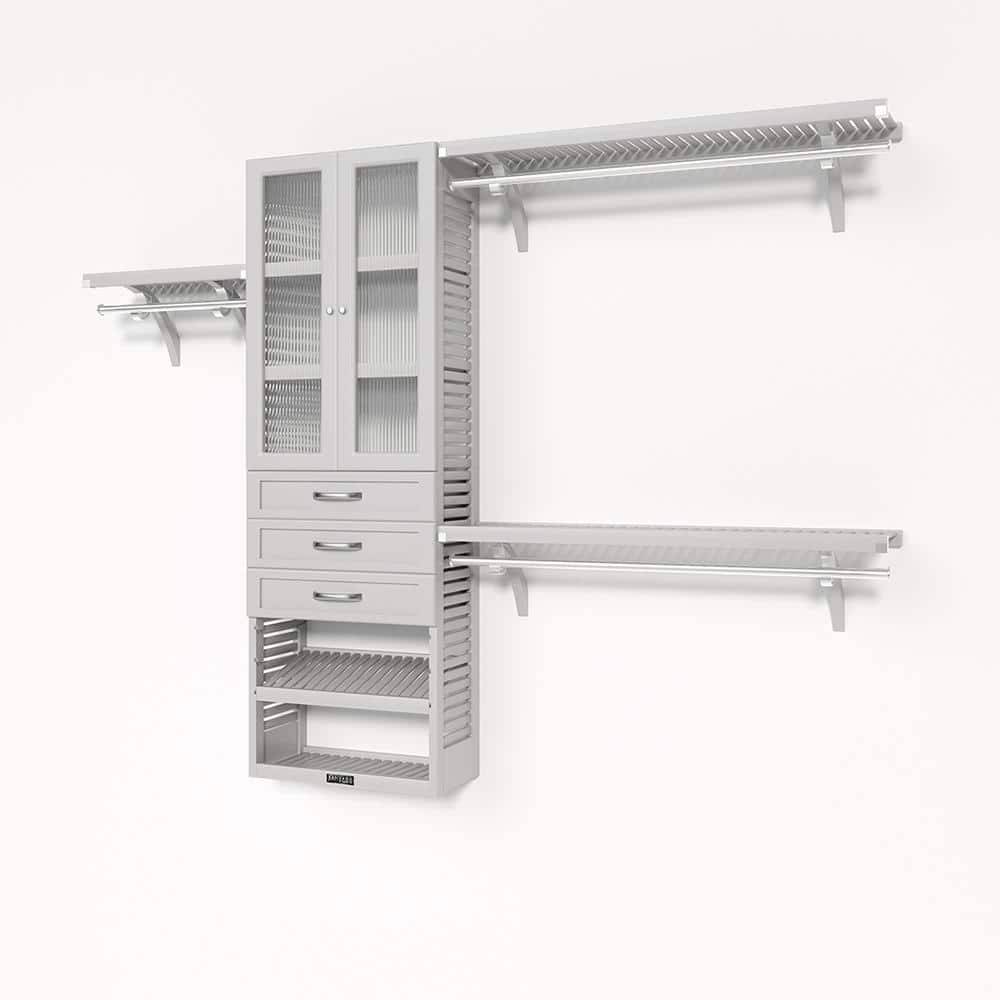 John Louis Home 72 in. W - 120 in. W White Reach in with 3 Shaker Style ...