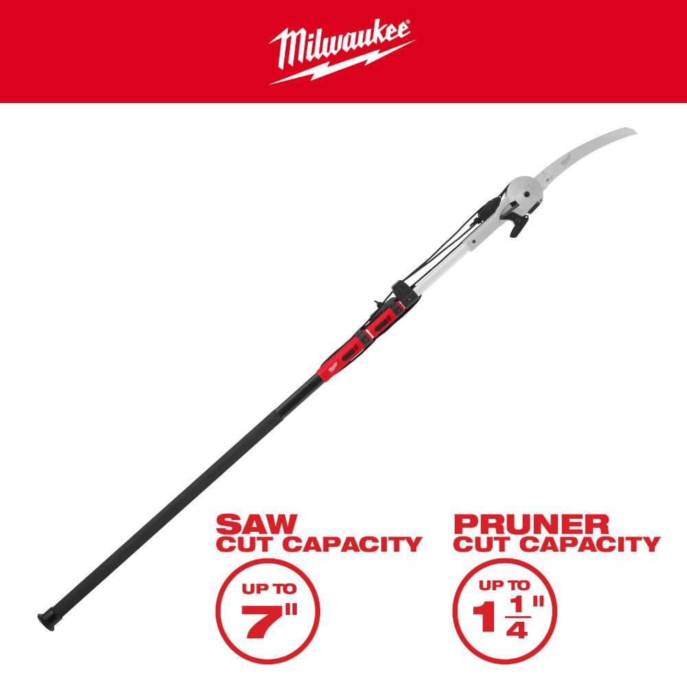 Milwaukee 1-1/4 in. Cut Capacity, Fiberglass/Telescoping Pole 16 ft ...