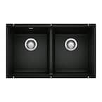 Blanco PRECIS Coal Black Granite Composite 29.75 in. 50/50 Double Bowl ...