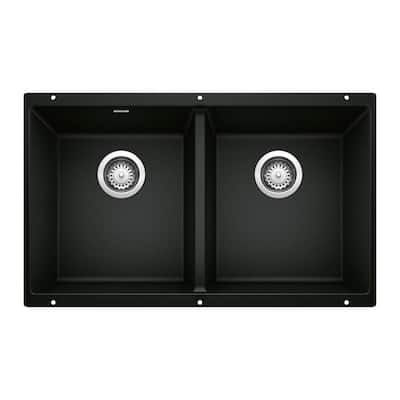 Blanco PRECIS Coal Black Granite Composite 23.44 in. Single Bowl ...