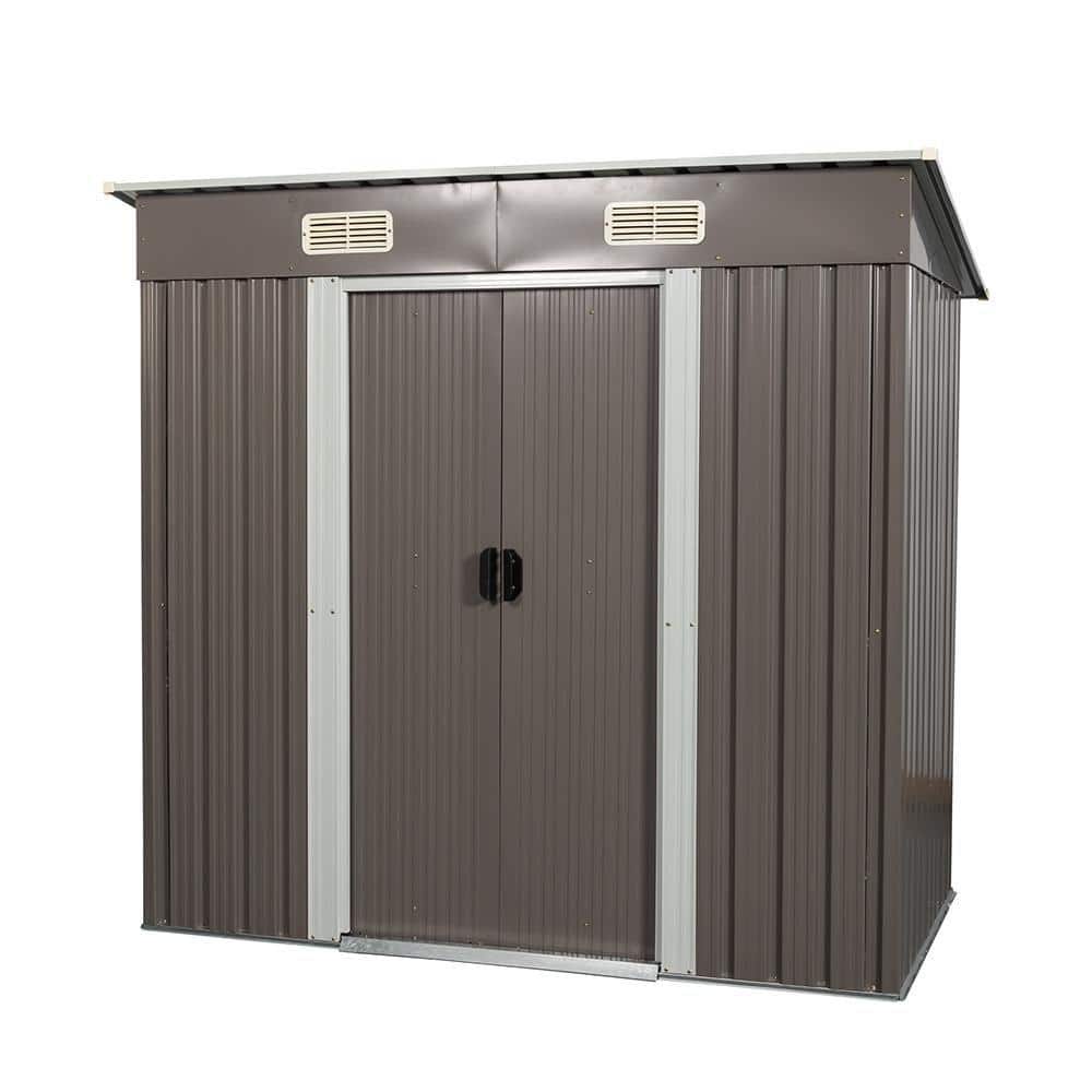 Blisstyle 6 ft. W x 4 ft. D Iron Shed with Double Door (24 sq. ft ...