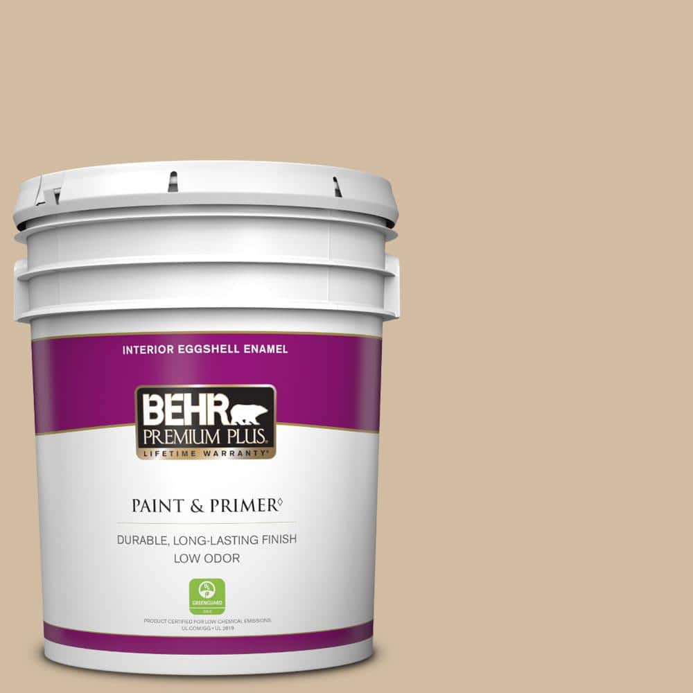 BEHR PREMIUM PLUS 5 gal. #N270-3 Coco Eggshell Enamel Low Odor Interior ...