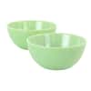 MARTHA STEWART 6 in. 20 fl. oz. Jade Green Jadeite Glass Serving Bowl ...