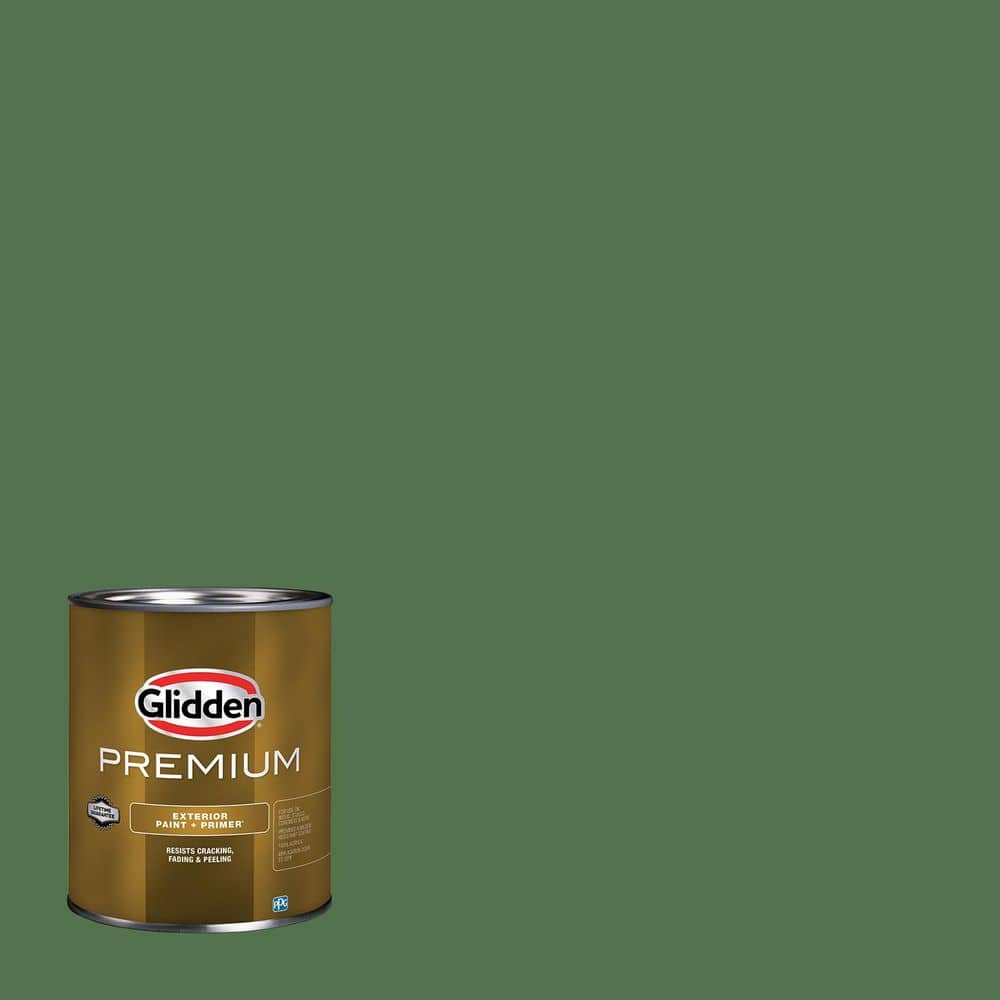 Glidden Premium 1 qt. PPG1131-7 Clover Leaf Semi-Gloss Exterior Latex ...