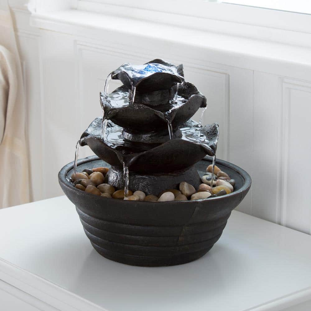 Pure Garden LED Tabletop Indoor Water Fountain 50-140 - The Home Depot