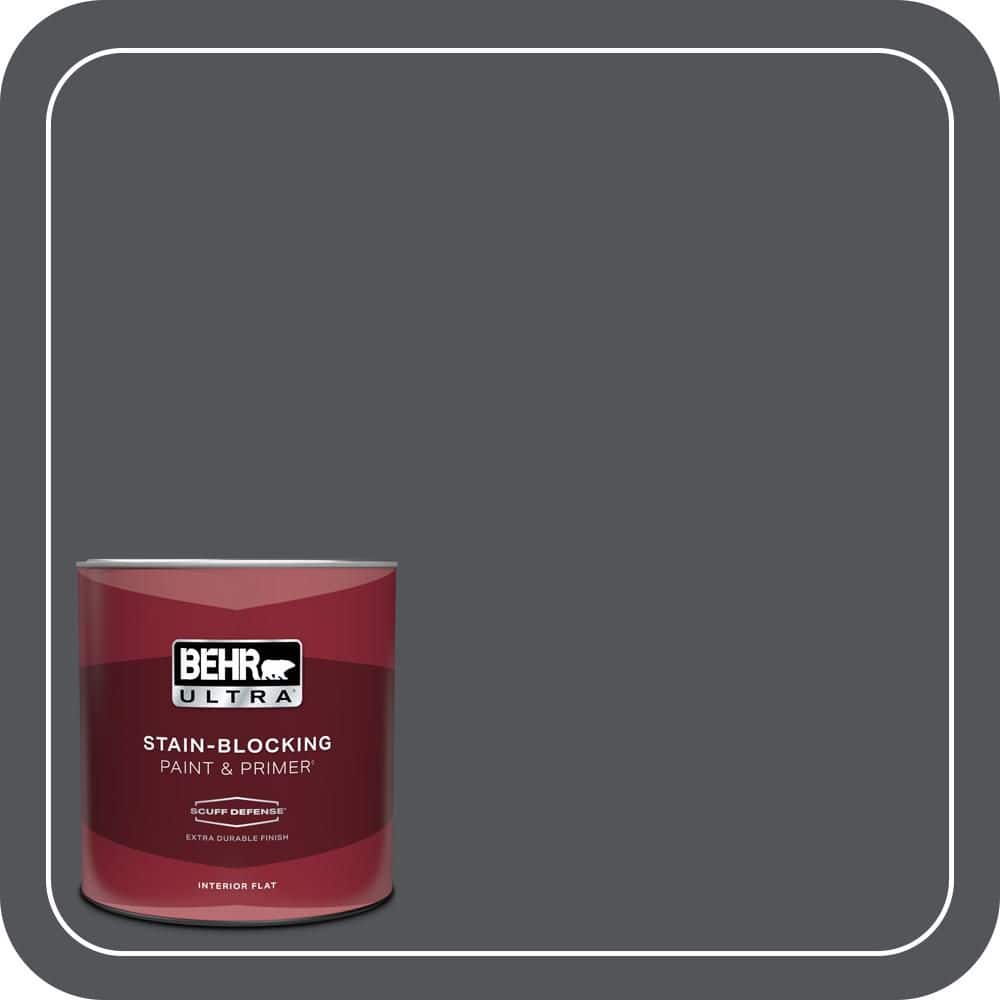BEHR ULTRA 1 qt. #N510-6 Orion Gray Extra Durable Flat Interior Paint ...