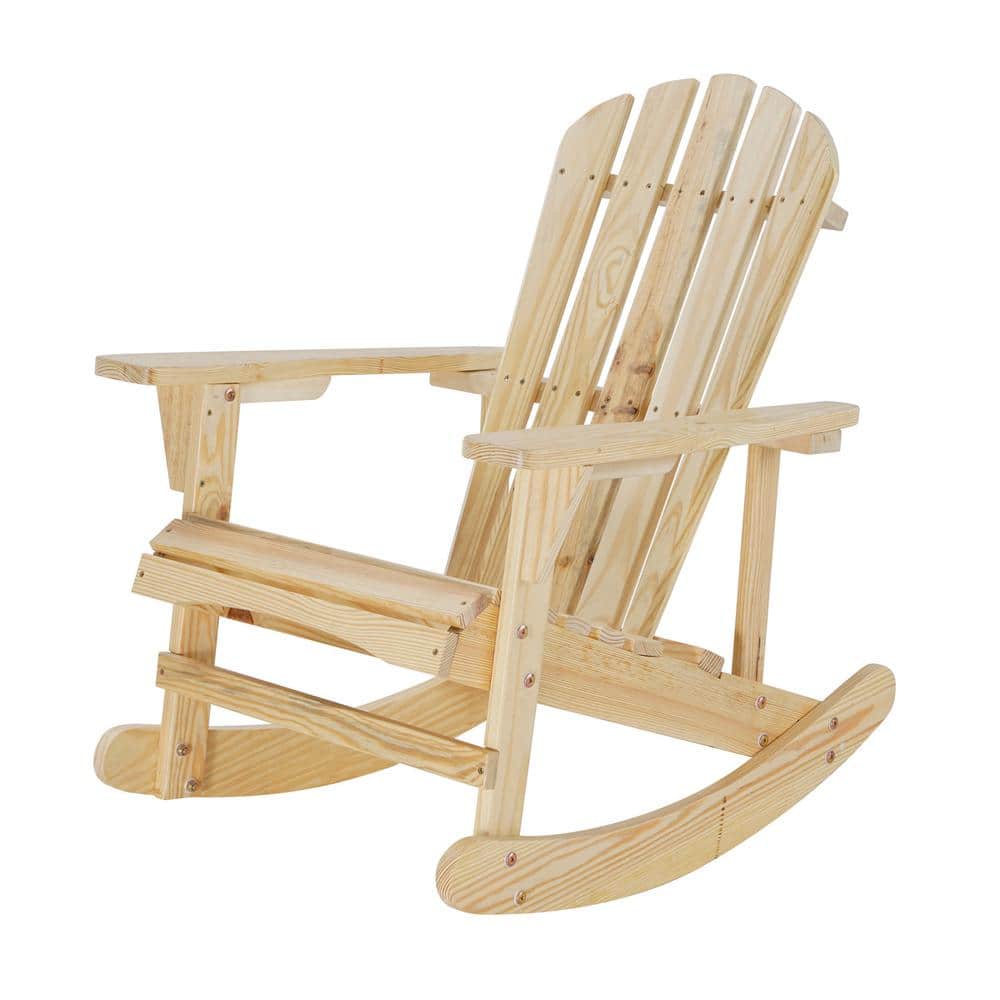 Kahomvis Natural Pine Wood Outdoor Rocking Chair MOT-LKB0-834 - The ...