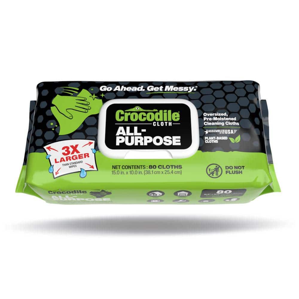 CROCODILE CLOTH All-Purpose Cleaner Pre-Moistened Heavy-Duty Wet Cloths ...