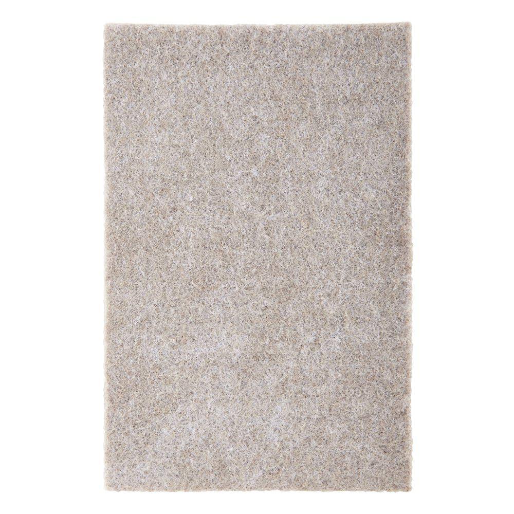 Scotch 4 in. x 6 in. Beige Rectangle Surface Protection Felt Floor Pads ...