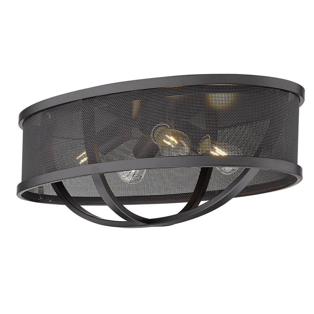 Golden Lighting Colson 24 in. 4-Light Matte Black Flush Mount-3167-FM24 ...