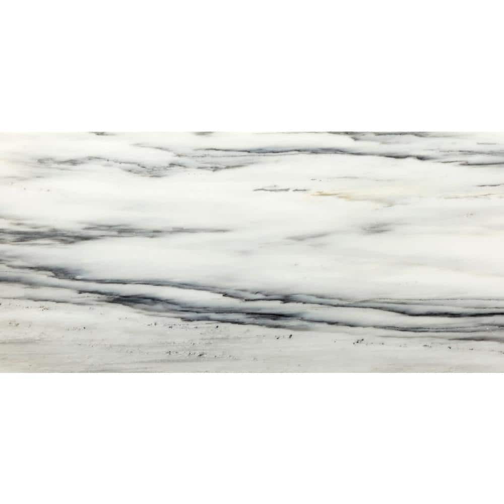 EMSER TILE Vicenza Nite Honed 17.99 in. x 17.99 in. Marble Floor and ...