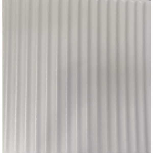 A La Maison Ceilings Corrugated Plain White 1.6 ft. x 1.6 ft. Glue Up ...