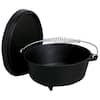 King Kooker Pre-seasoned 8 qt. Round Cast Iron Dutch Oven in Black with ...