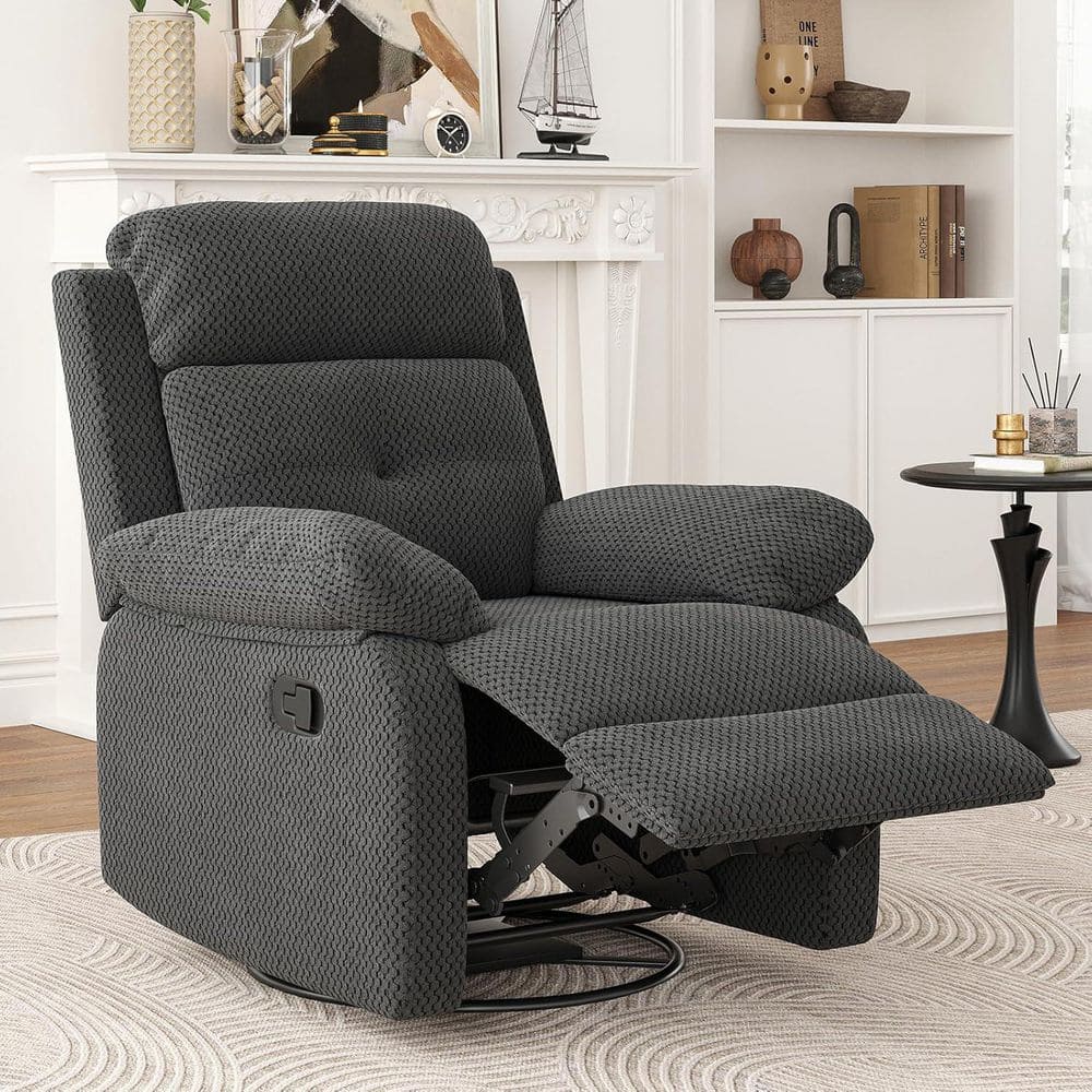 Lirago Dark Gray Foam Recliner with ‎Arm Rest and Cushion, Recliner ...