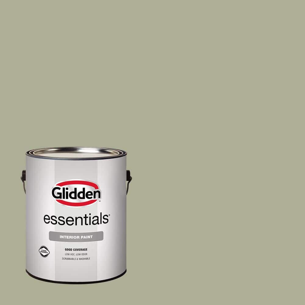 Glidden Essentials 1 gal. PPG1125-4 Olive Sprig Flat Interior Paint ...