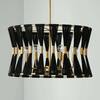 RRTYO Tabor 6-Light Black Hourglass lsland Pendant Light with Hemp Fly ...