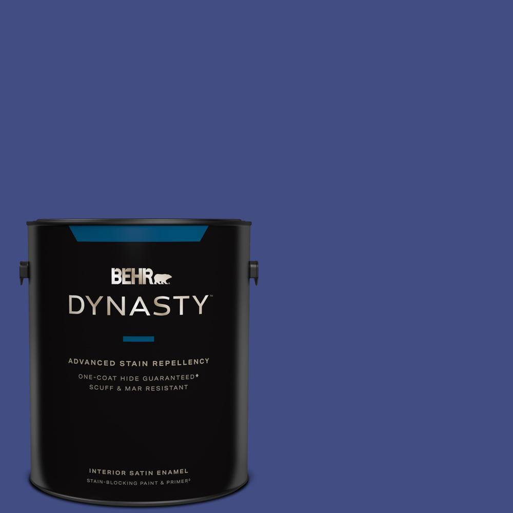 BEHR DYNASTY 1 gal. #MQ5-48 Boudoir Blue One-Coat Hide Satin Enamel ...