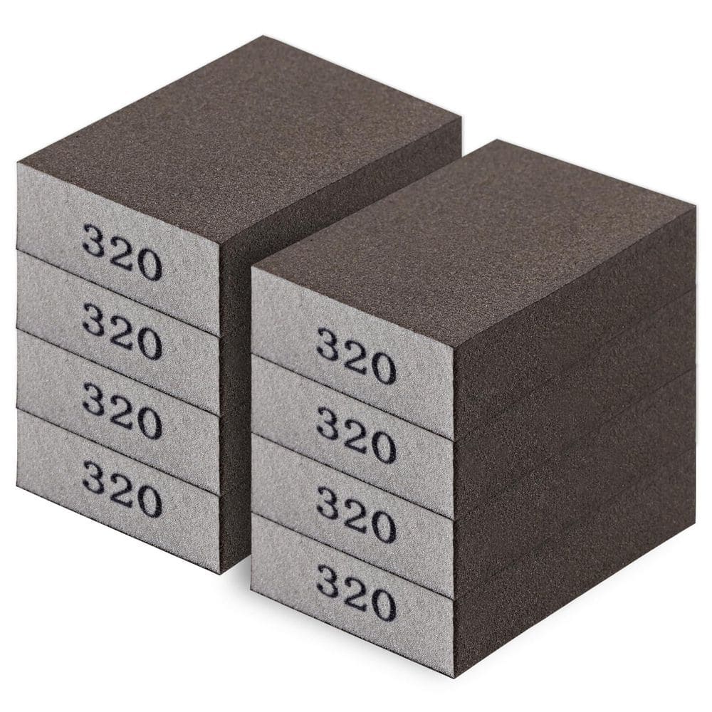 8-Pack 320 Grit Sandpaper Block, High-Density Sponge Sanding Sponge for ...