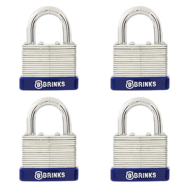 Brinks 1-9/16 in. (40 mm) Laminated Steel Padlock (4-Pack) 172-40401 ...