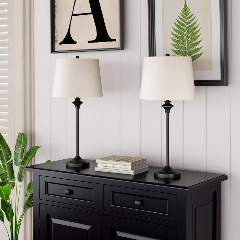 Maxax 26 in. Black Modern Buffet Bedroom Living Room Bedside Desk ...