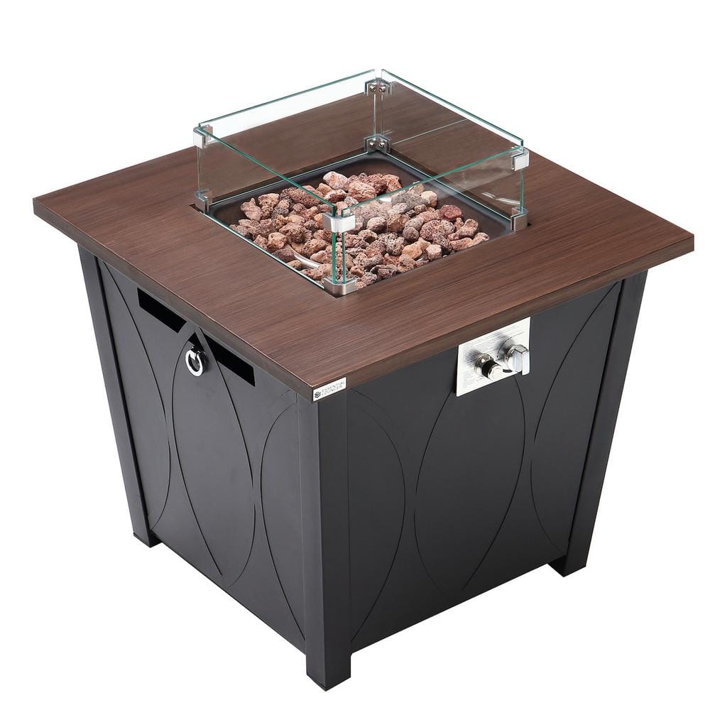 27.9 in. 40000 BTU Fire Pit Table Including 20 in. Regulator with Gas ...