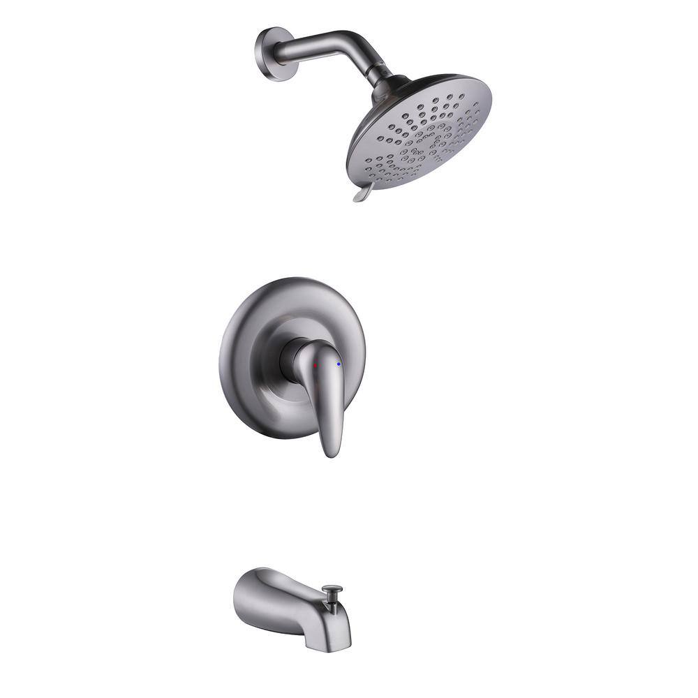 Tomfaucet Single Handle 2-Spray Tub and Shower Faucet 3.5 GPM with 6 in ...