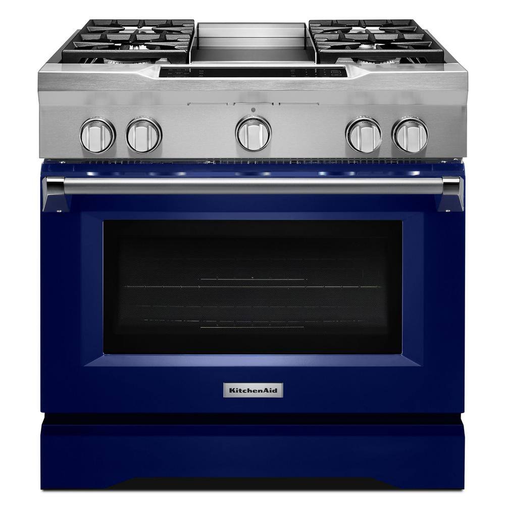 KitchenAid 5.1 cu. ft. Dual Fuel Range with Convection Oven in Cobalt ...