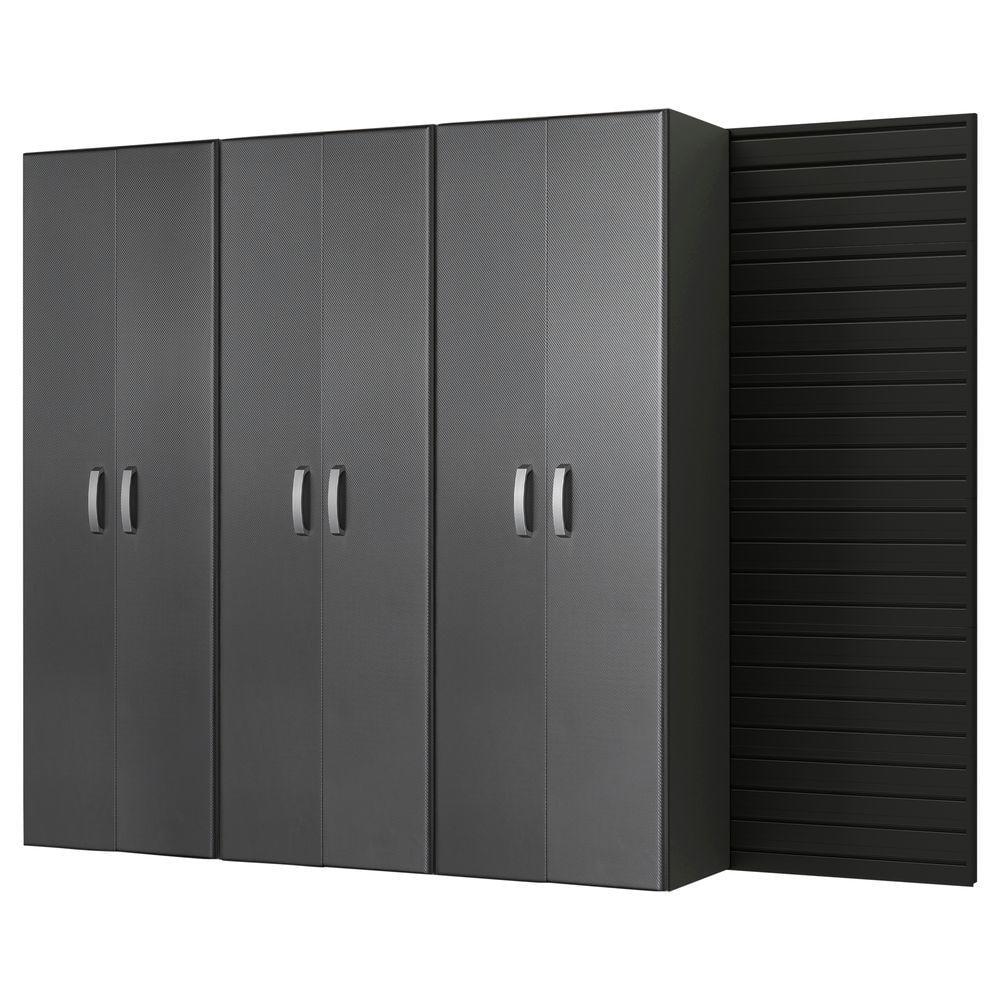 Flow Wall 3-Piece Composite Wall Mounted Garage Storage System in Black ...