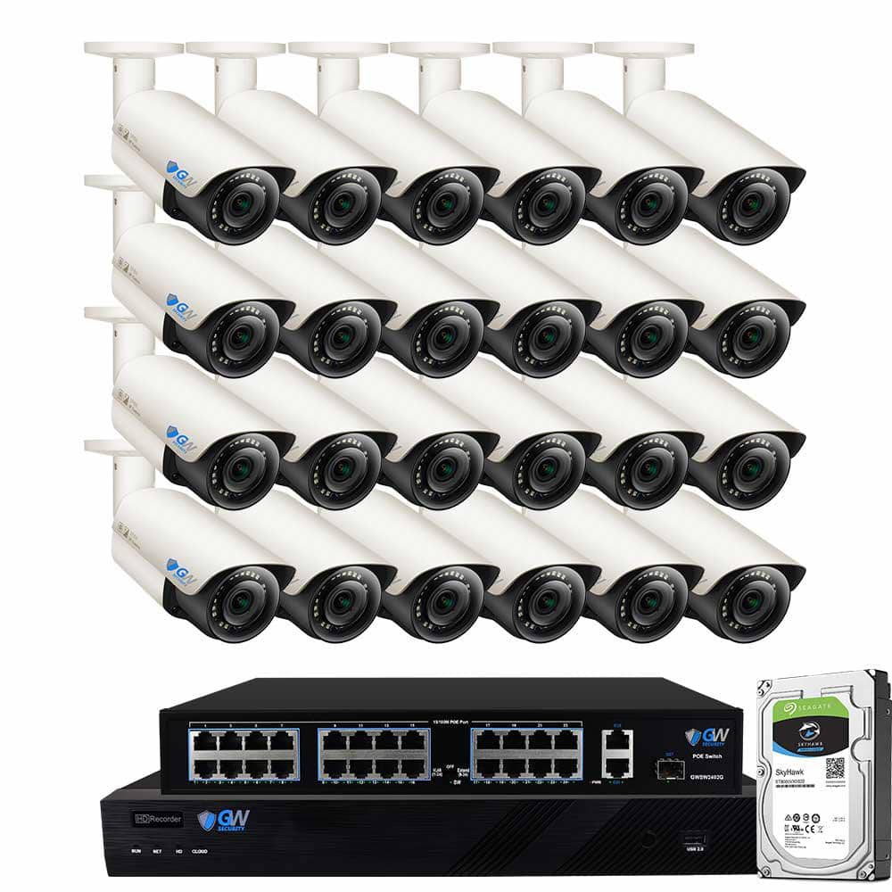 GW Security 32-Channel 8MP 8TB NVR Security Camera System 24 Wired ...