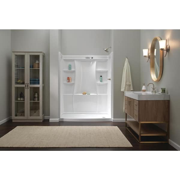 Delta Classic 500 Curve 32 in. L x 60 in. W x 72 in. H 4-Pieces Alcove ...