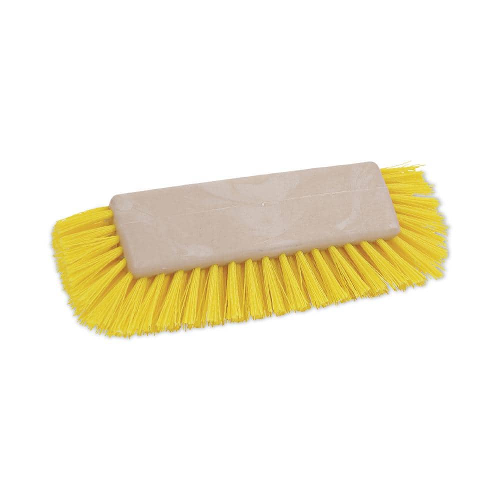 Boardwalk 10 in. L Yellow Dual-Surface Scrub Brush, Plastic Fill ...