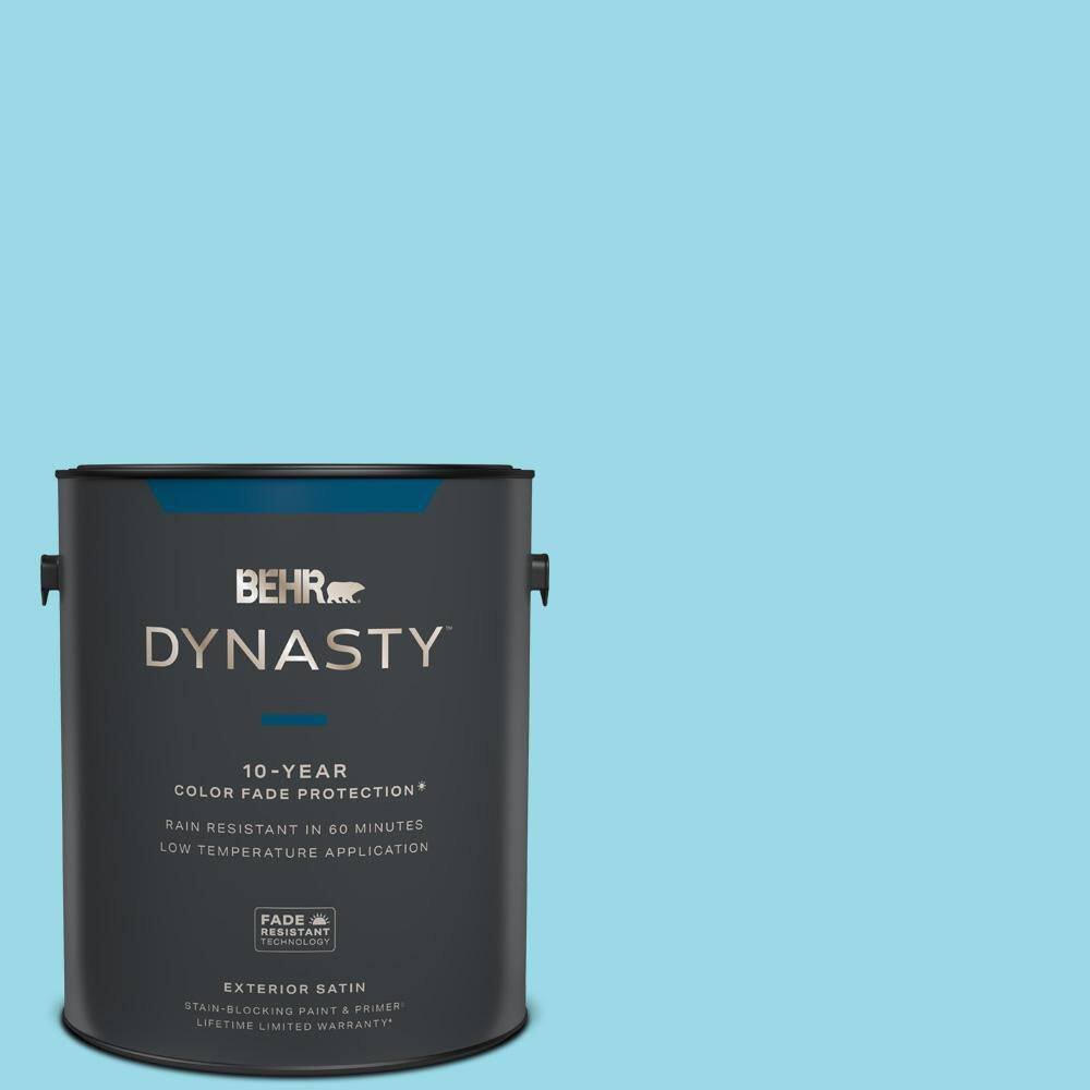 BEHR DYNASTY 1 gal. #P480-3 Cool Water Lake Satin Enamel Exterior Stain ...